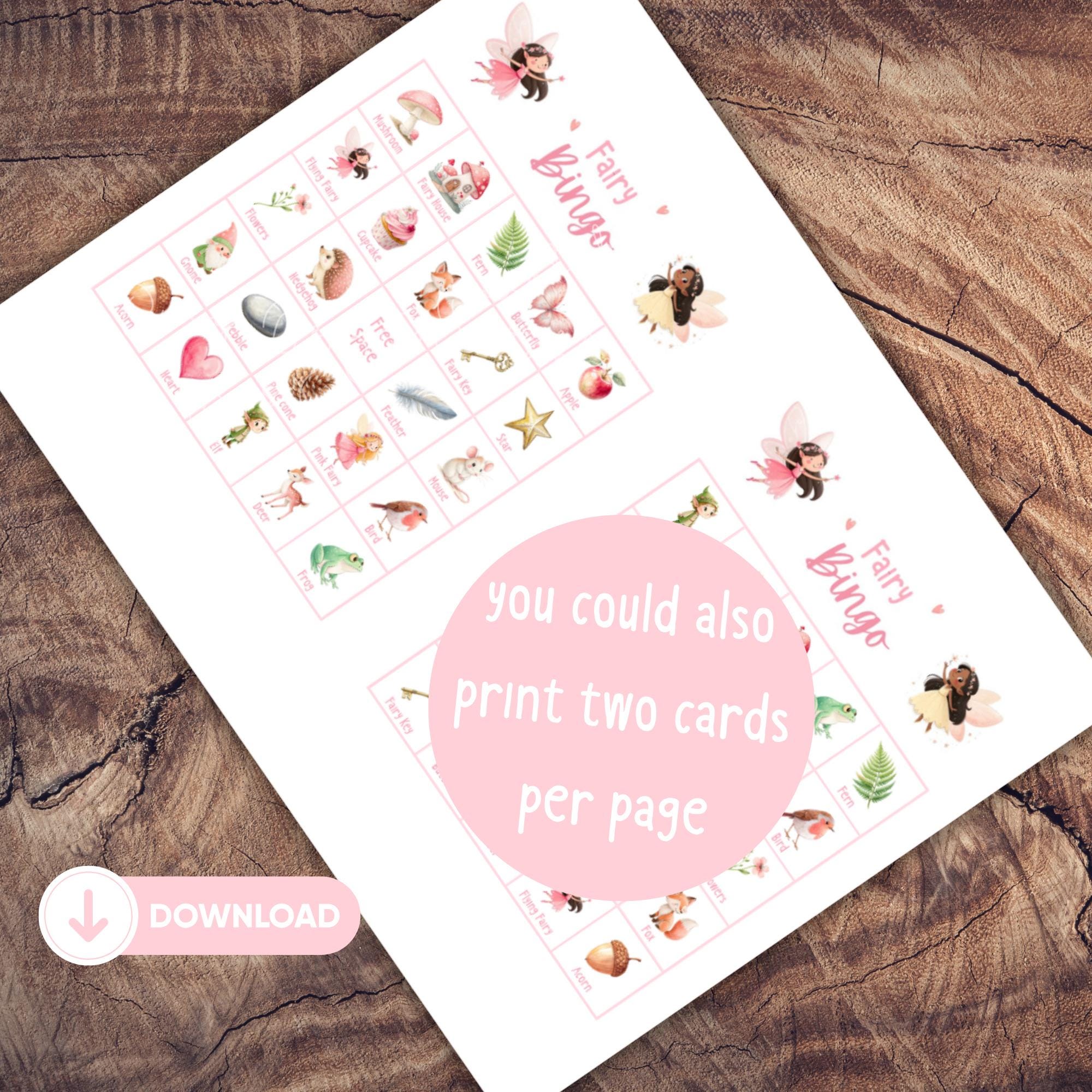 Fairy Bingo, Fairy Party Game, Fairy Birthday Party Games, Printable ...