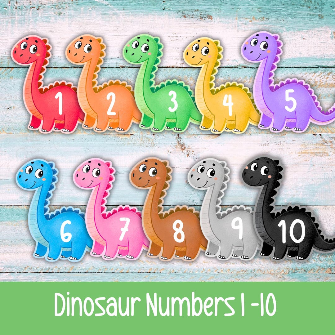Dinosaur Number Banner, Dinosaur Counting Cards 1 -10, Preschool ...
