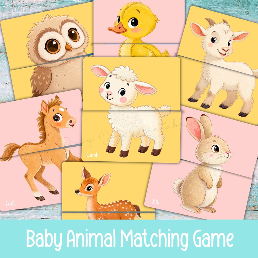 Baby Animal Matching Activity, Spring Matching Game for Preschool ...