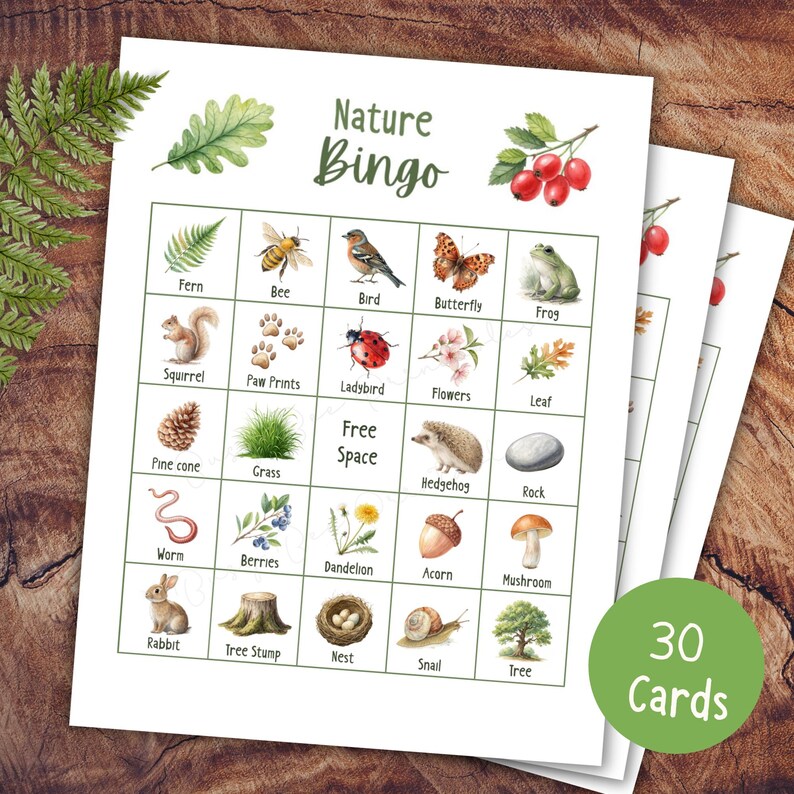 Nature Bingo Printable, Nature Bingo Game, Nature Activity, Woodland ...