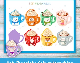 Penguin Colour Matching Game for Kids, Winter Color Sorting Activity ...