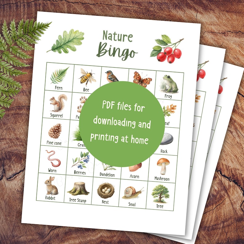 Nature Bingo Printable, Nature Bingo Game, Nature Activity, Woodland ...