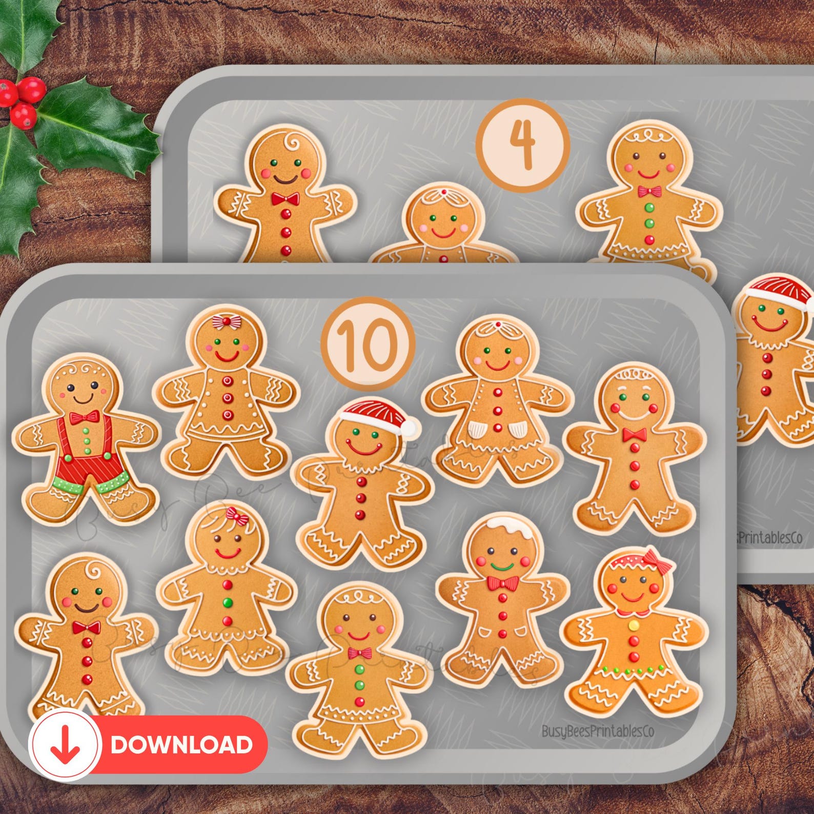 Christmas Counting Activity, Gingerbread Man Counting, Christmas ...