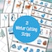 Winter Cutting Strips for Preschool, Printable Winter Cutting Activity ...