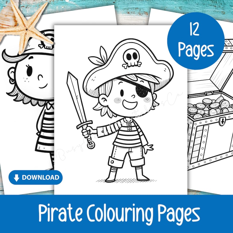 Pirate Coloring Pages for Kids, Printable Colouring Sheets for ...