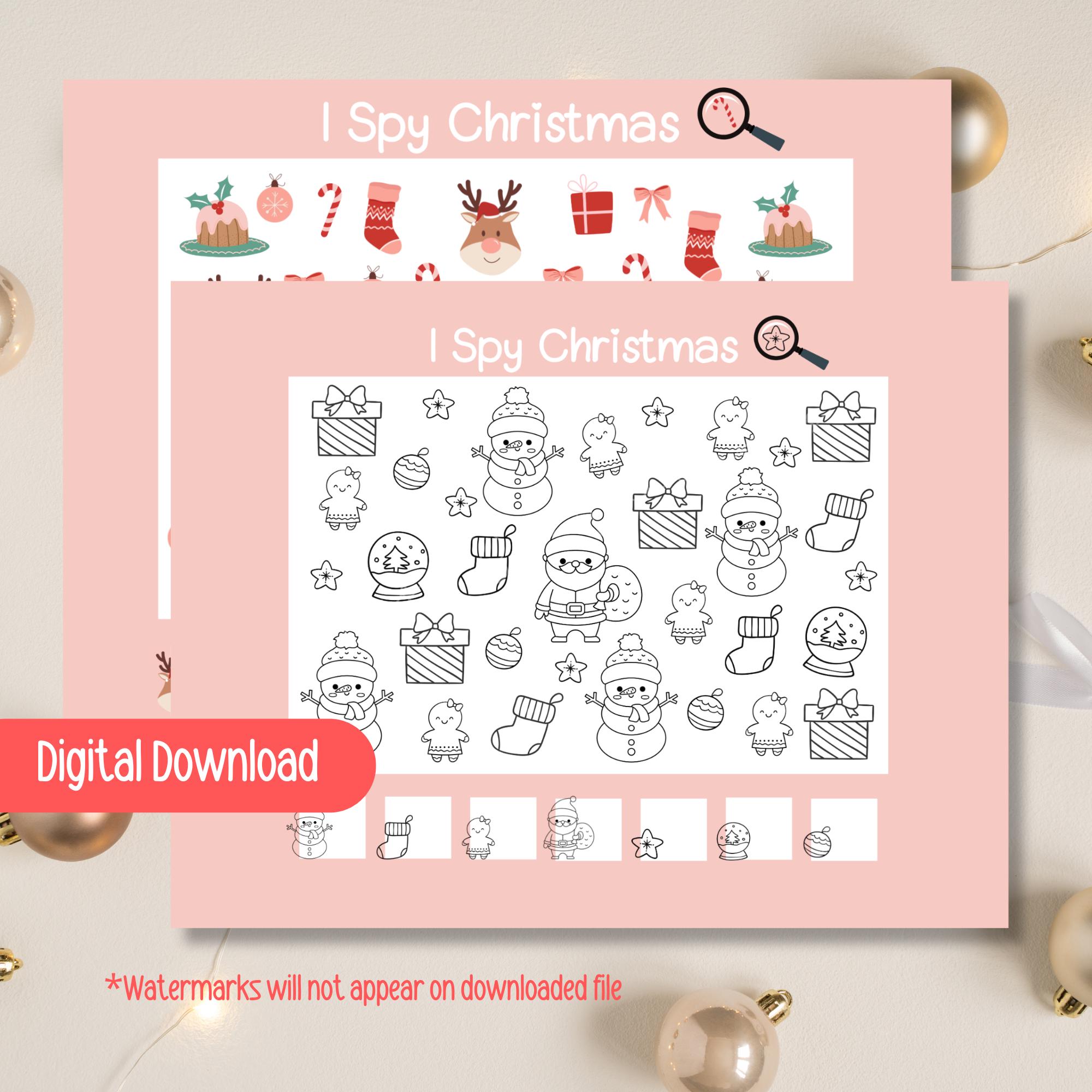 Printable Christmas I Spy Games, Christmas I Spy Colouring, Christmas ...