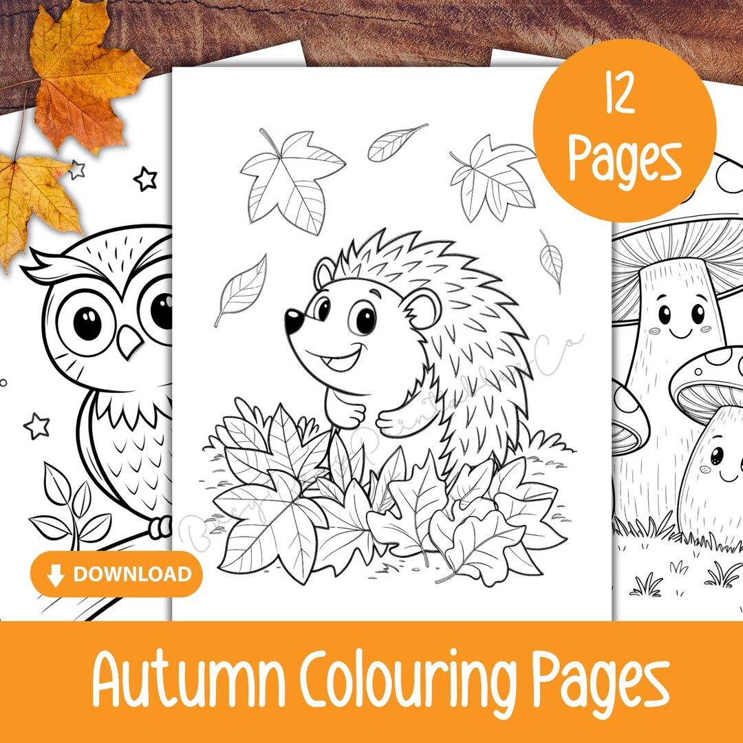 Autumn Coloring Pages for Kids, Fall Colouring Sheets for Preschool ...