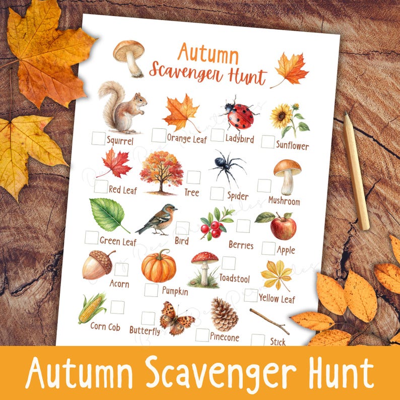 Autumn Scavenger Hunt for Kids, Printable Fall Nature Walk for ...