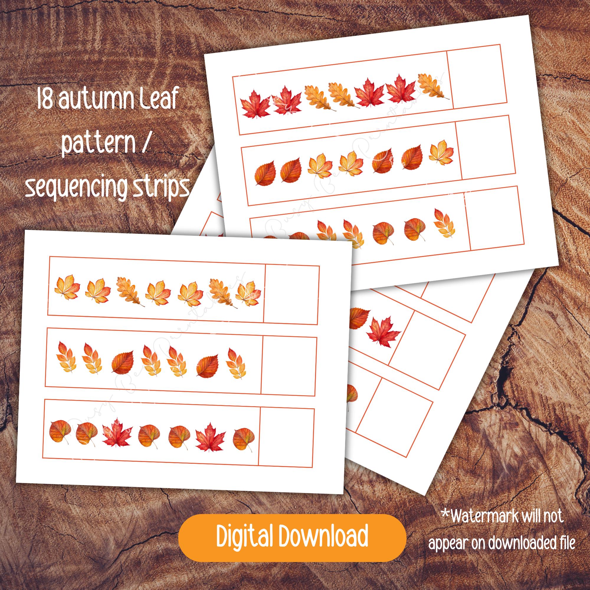 Autumn Pattern Matching Activity, Montessori Leaf Pattern Sequencing ...