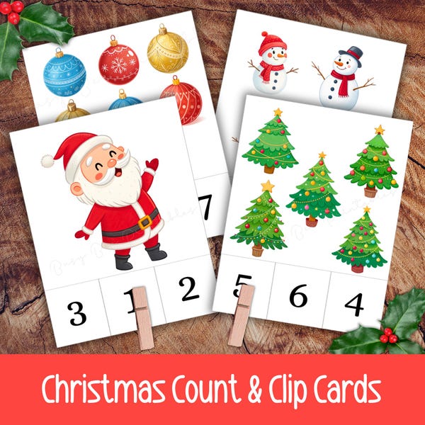 Count and Clip Cards - Etsy