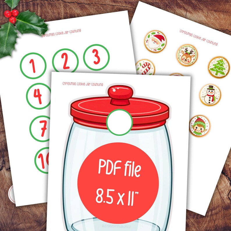 Christmas Counting Activity, Cookie Jar Counting, Christmas Preschool ...