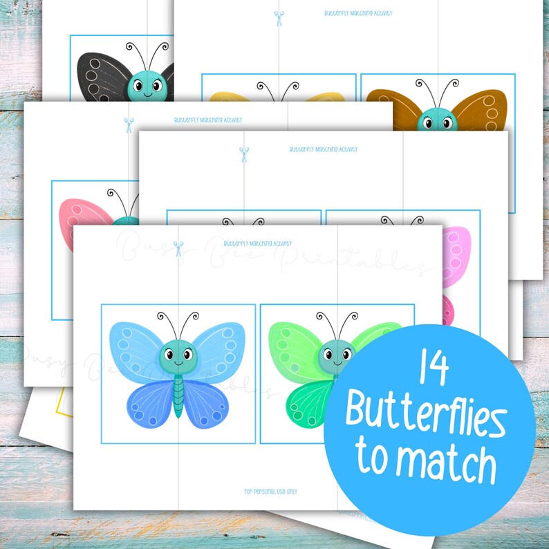 Butterfly Color Matching Activity, Matching Game for Preschool ...