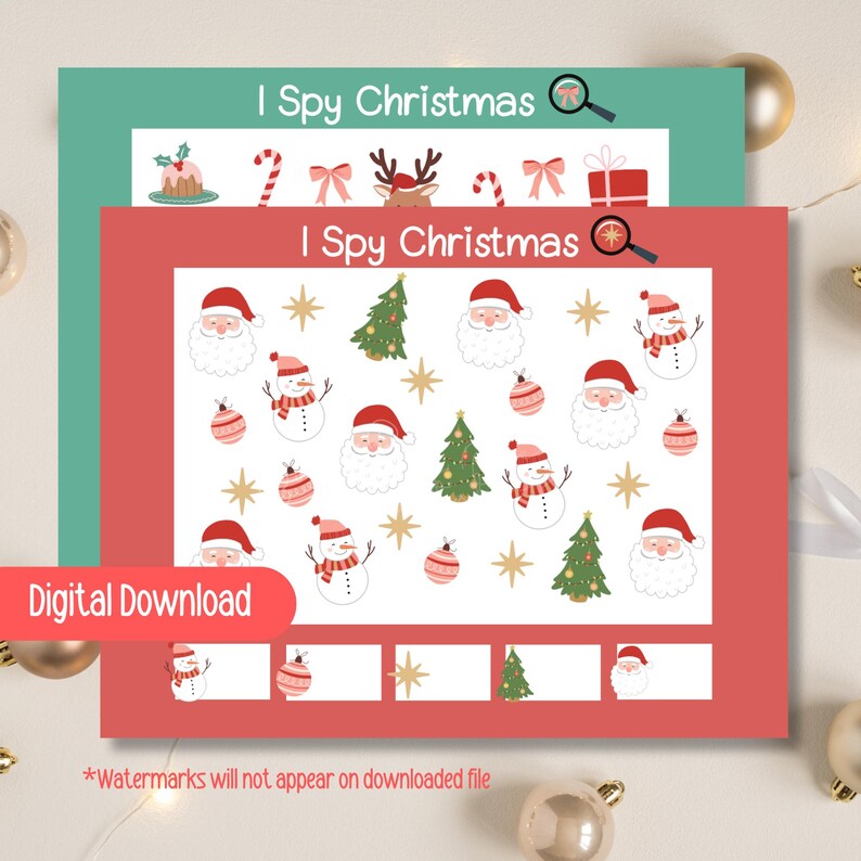 Printable Christmas I Spy Games for Toddlers, Christmas Printable ...