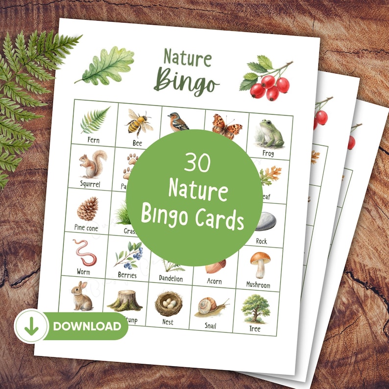 Nature Bingo Printable, Nature Bingo Game, Nature Activity, Woodland ...