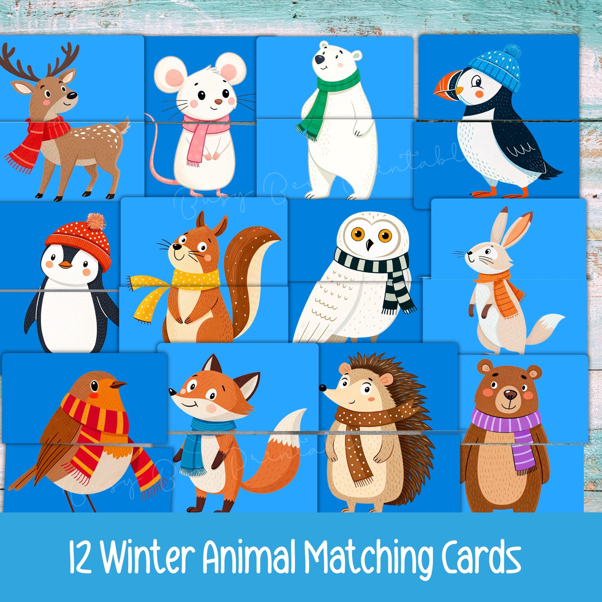 Animal Matching Activity, Winter Matching Game for Preschool & Toddlers ...