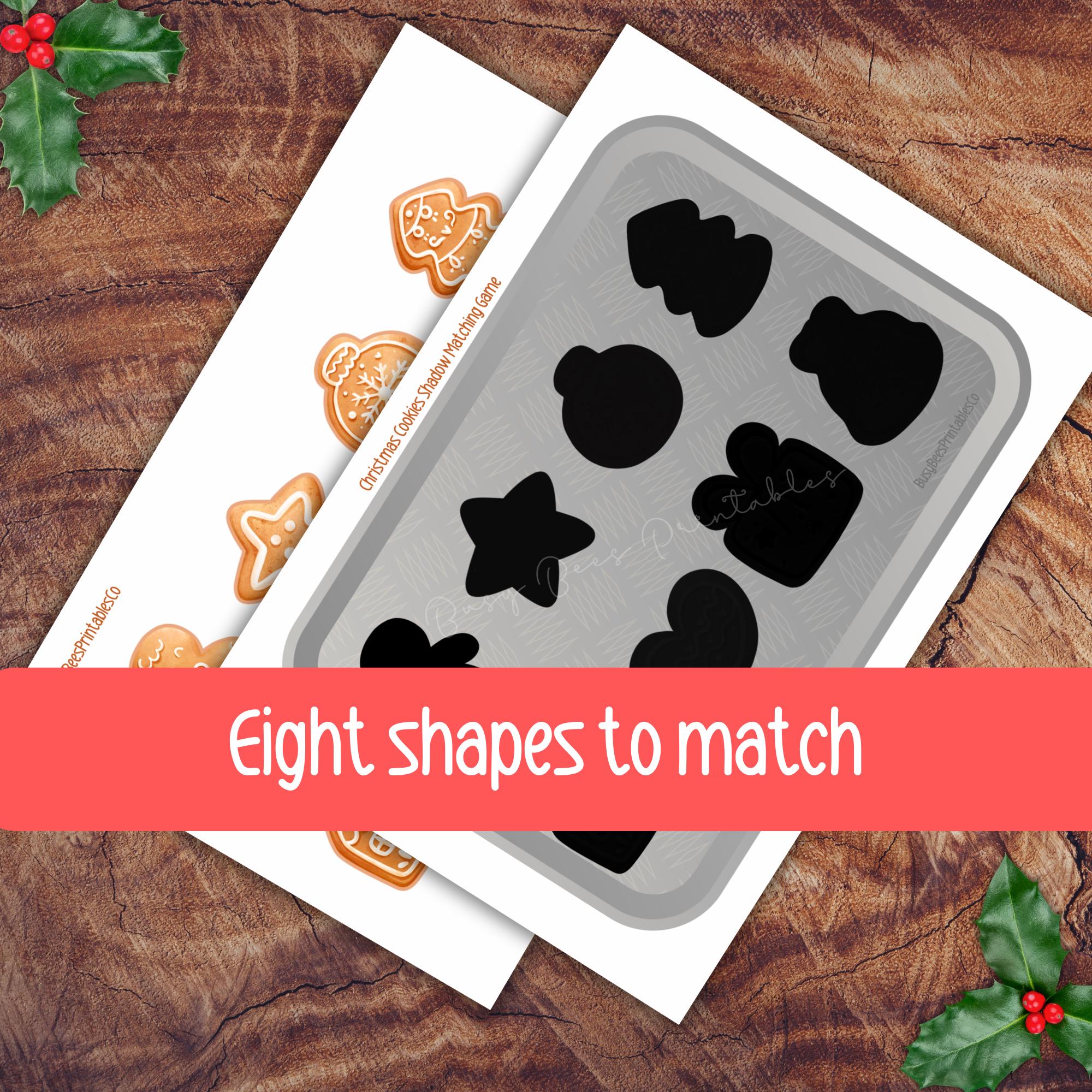 Christmas Cookies Matching Activity, Shadow Matching Game, Printable ...