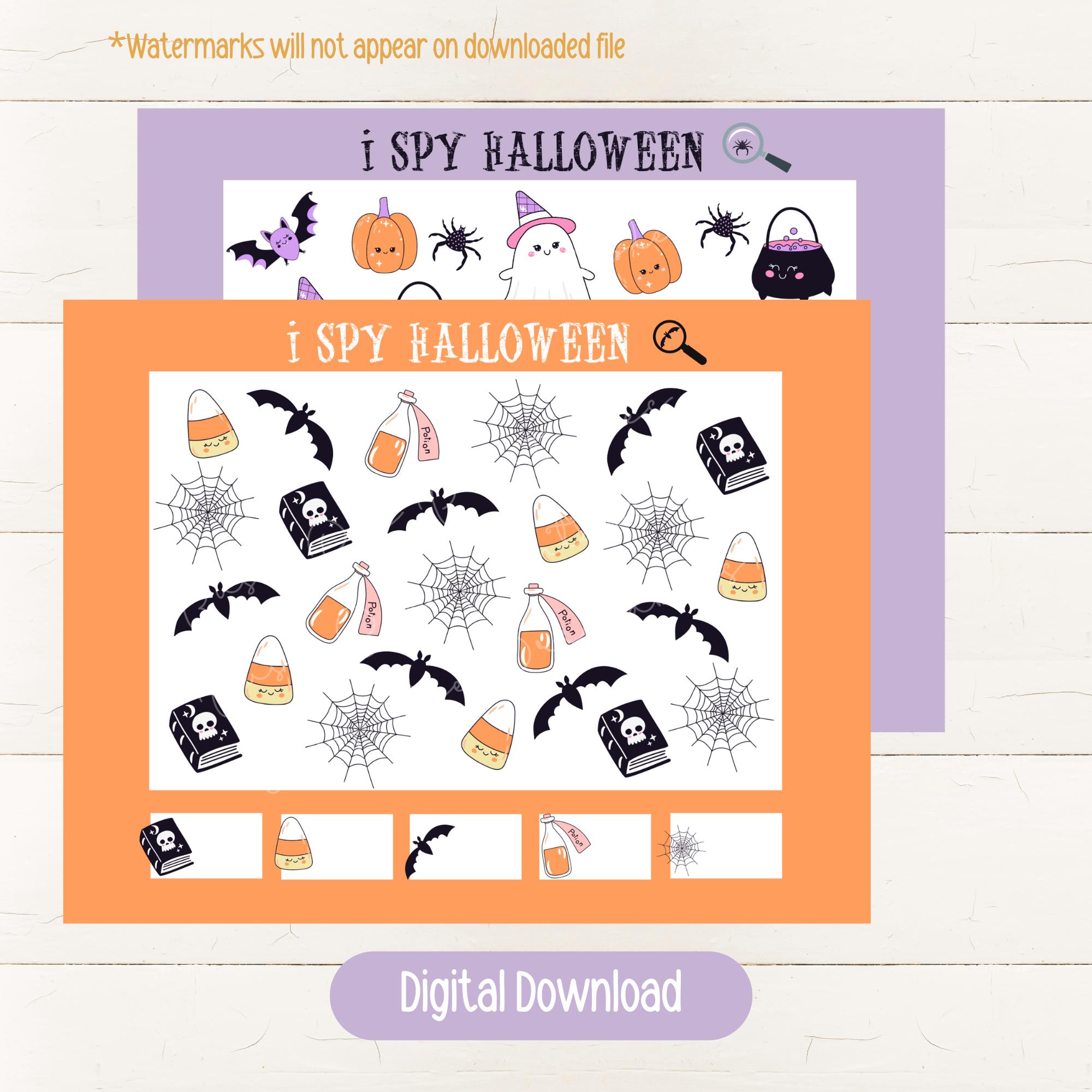 Printable Halloween I Spy Games for Toddlers, Halloween Printable ...