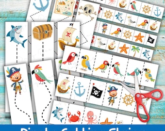 Halloween Cutting Strips for Preschool, Printable Cutting Activity for ...