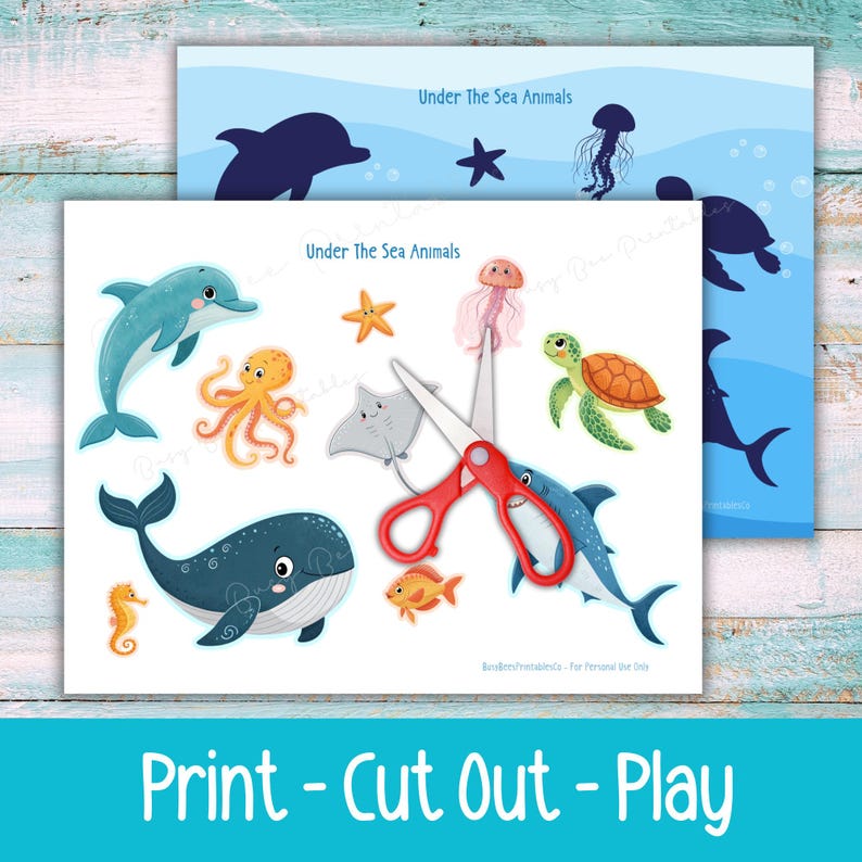 Ocean Animals Matching Game, Under the Sea Activity for Toddlers ...