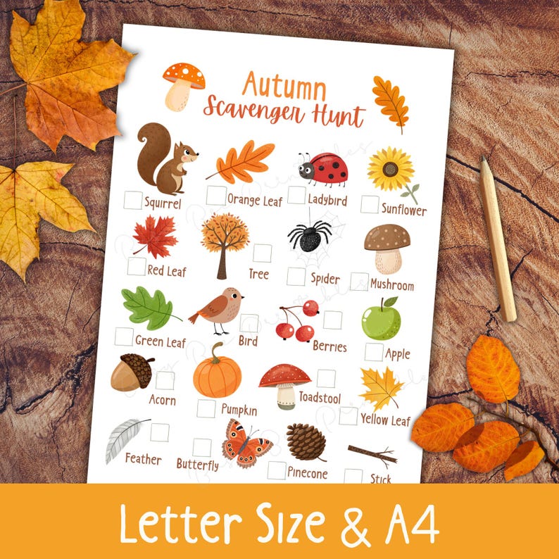 Autumn Scavenger Hunt for Kids, Printable Fall Nature Walk for ...