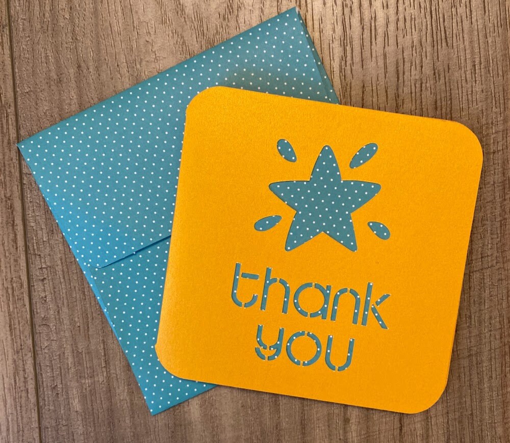Thank You + Star Design Notecard SVG Cut File, Greeting Card and ...