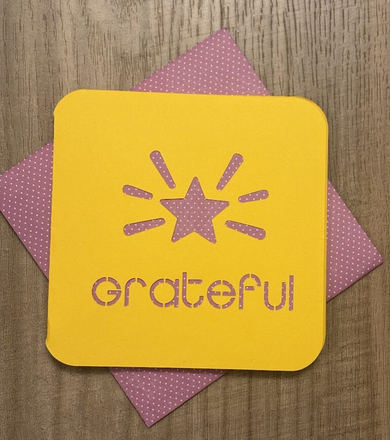 Grateful, Thank You Notecard SVG Cut File, Greeting Card and Envelope ...