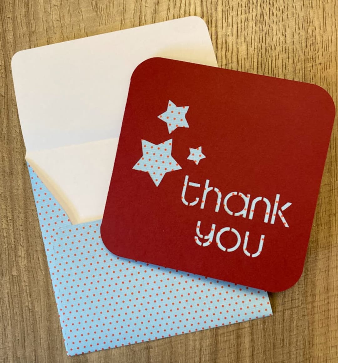 Thank You + Stars Design Notecard SVG Cut File, Greeting Card and ...