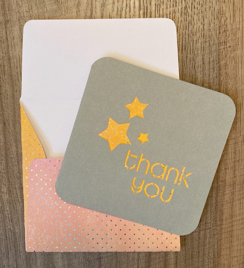 Thank You Stars Design Notecard SVG Cut File, Greeting Card and ...