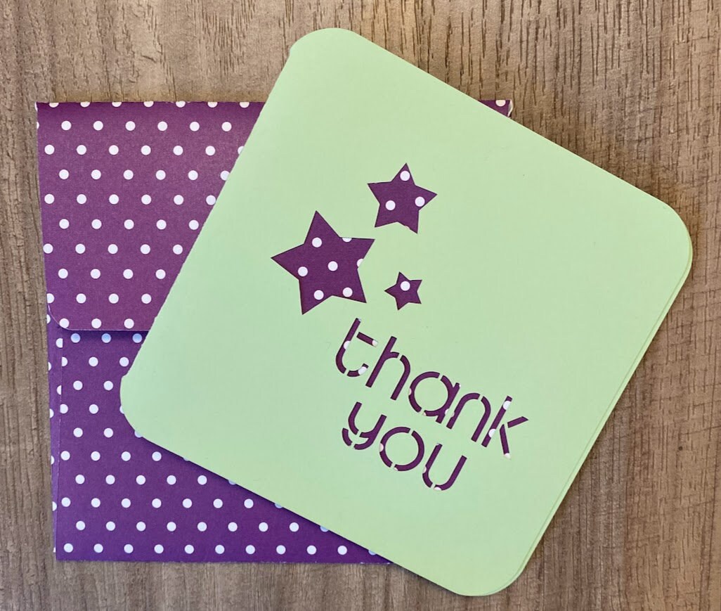 Thank You Stars Design Notecard SVG Cut File, Greeting Card and ...