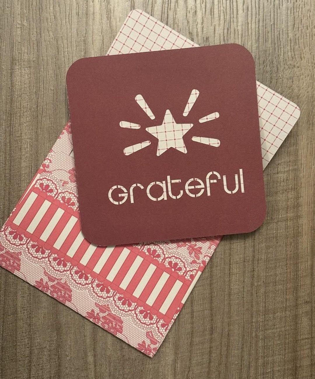 Grateful, Thank You Notecard SVG Cut File, Greeting Card and Envelope ...