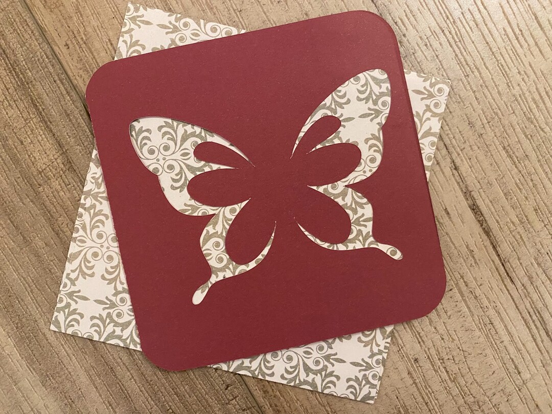 Butterfly Notecard SVG Cut File, Greeting Card With Envelope Included ...