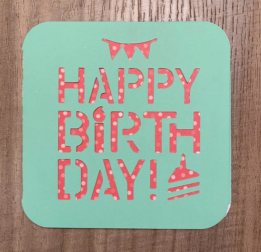 Happy Birthday Notecard SVG Cut File, Greeting Card and Envelope ...