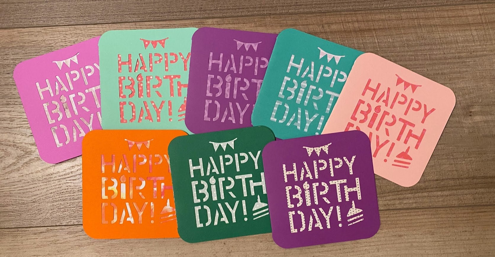 Happy Birthday Notecard SVG Cut File, Greeting Card and Envelope ...