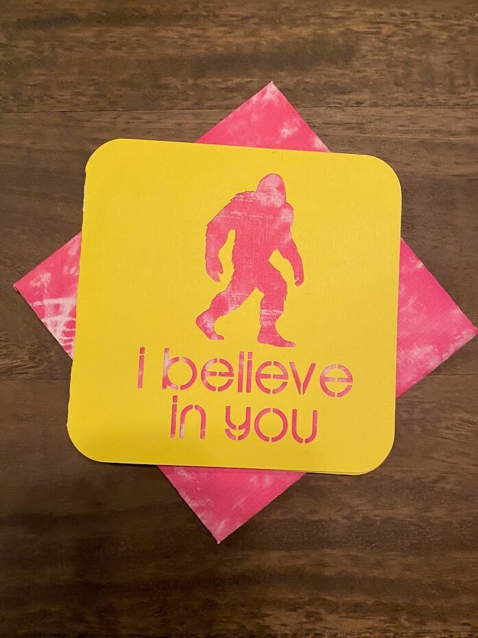 I Believe in You Bigfoot Notecard SVG Cut File, Greeting Card and ...