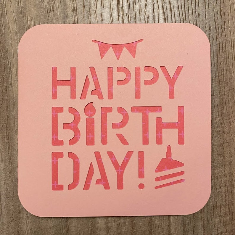 Happy Birthday Notecard SVG Cut File, Greeting Card and Envelope ...