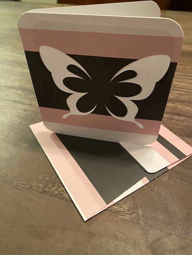Butterfly Notecard SVG Cut File, Greeting Card With Envelope Included ...