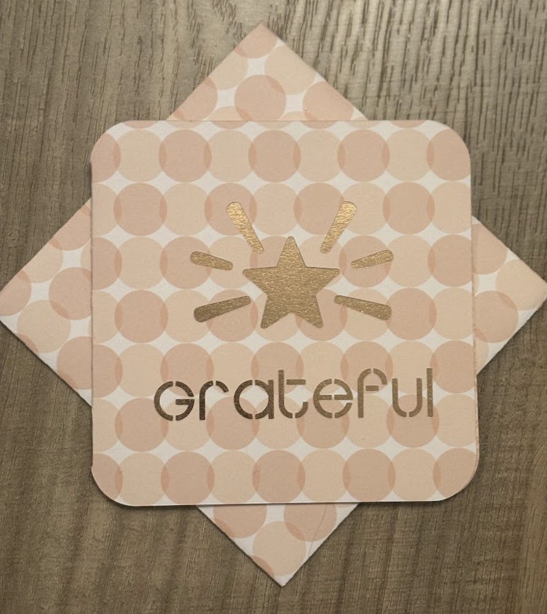 Grateful, Thank You Notecard SVG Cut File, Greeting Card and Envelope ...