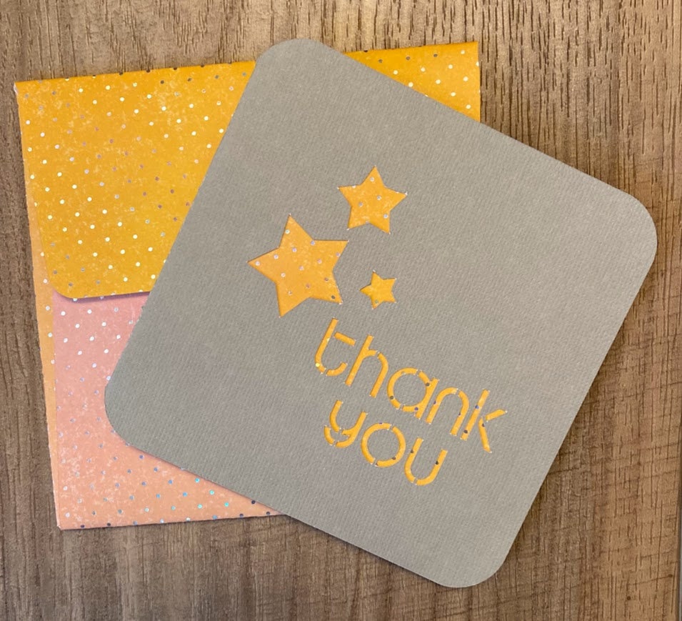 Thank You Stars Design Notecard SVG Cut File, Greeting Card and ...