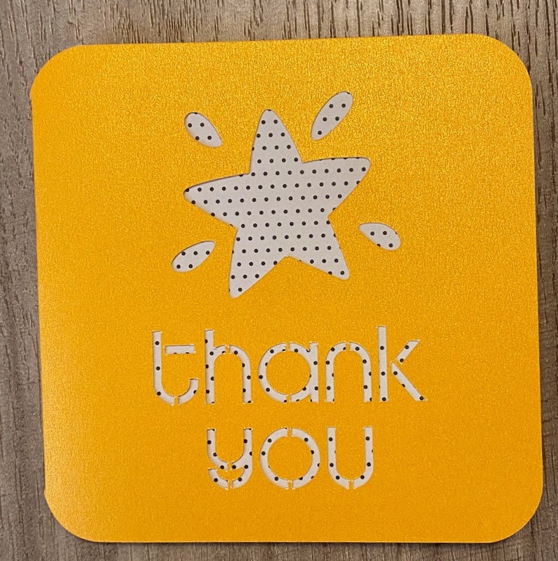 Thank You + Star Design Notecard SVG Cut File, Greeting Card and ...