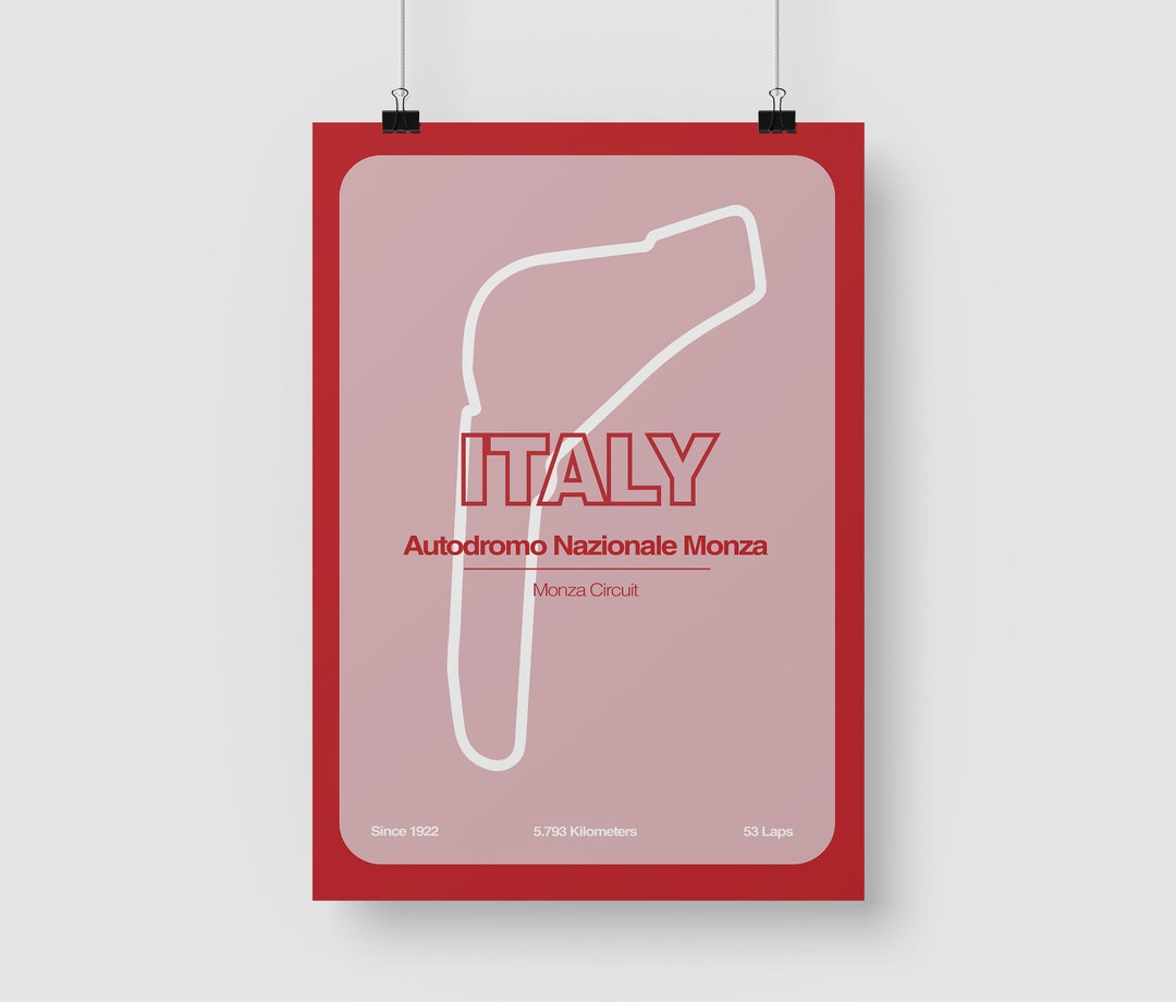 RED Monza Poster Formula 1 Track Poster F1 Printable - Etsy