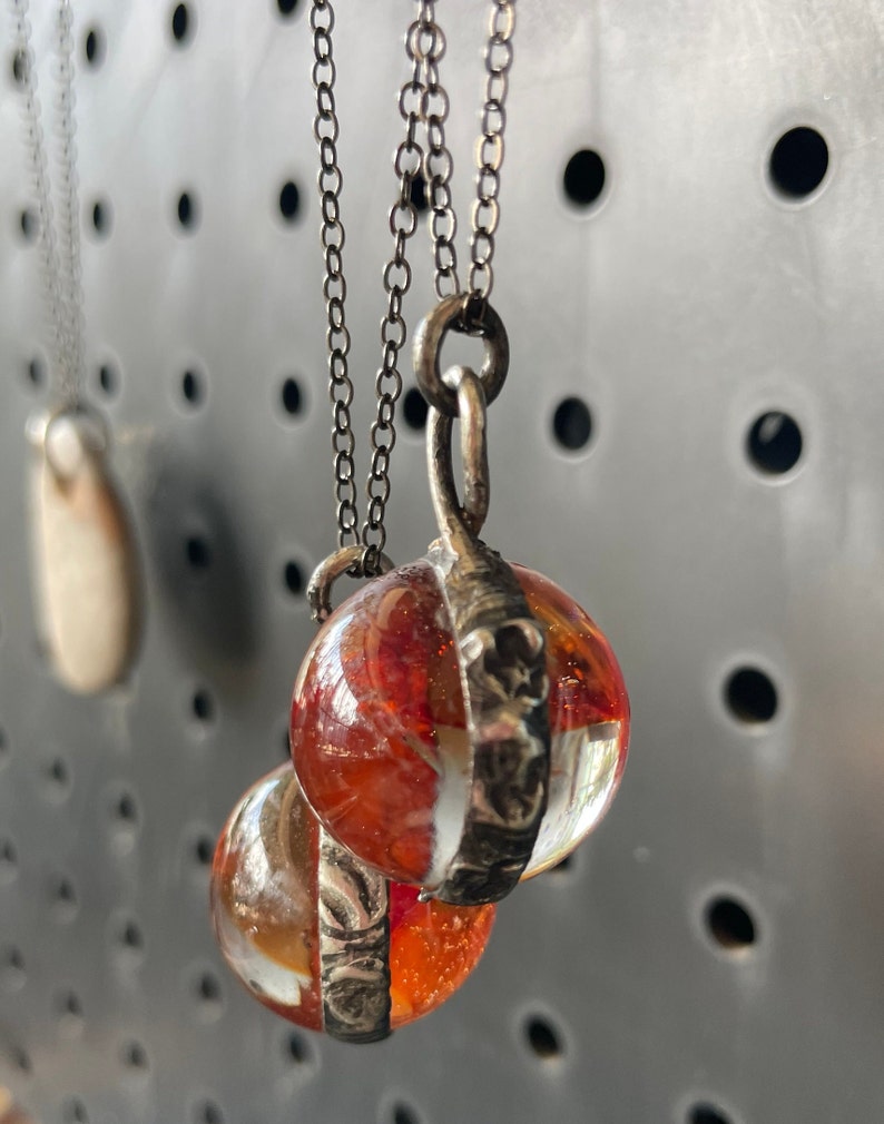 Crystal Ball Inspired Orb Necklace Handmade and Crafted From Silver and ...