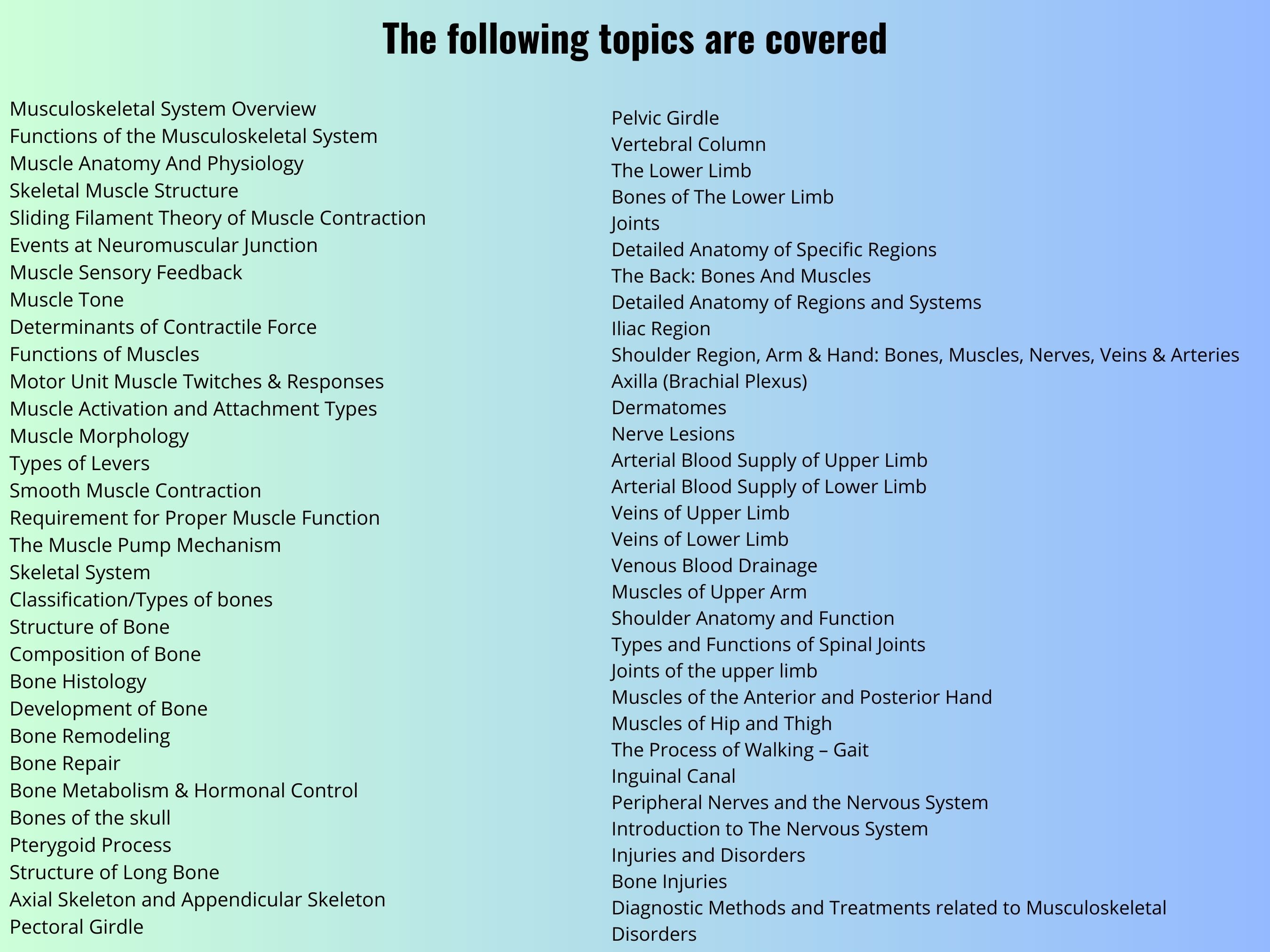 Musculoskeletal System Medical School Study Notes | Orthopedics ...