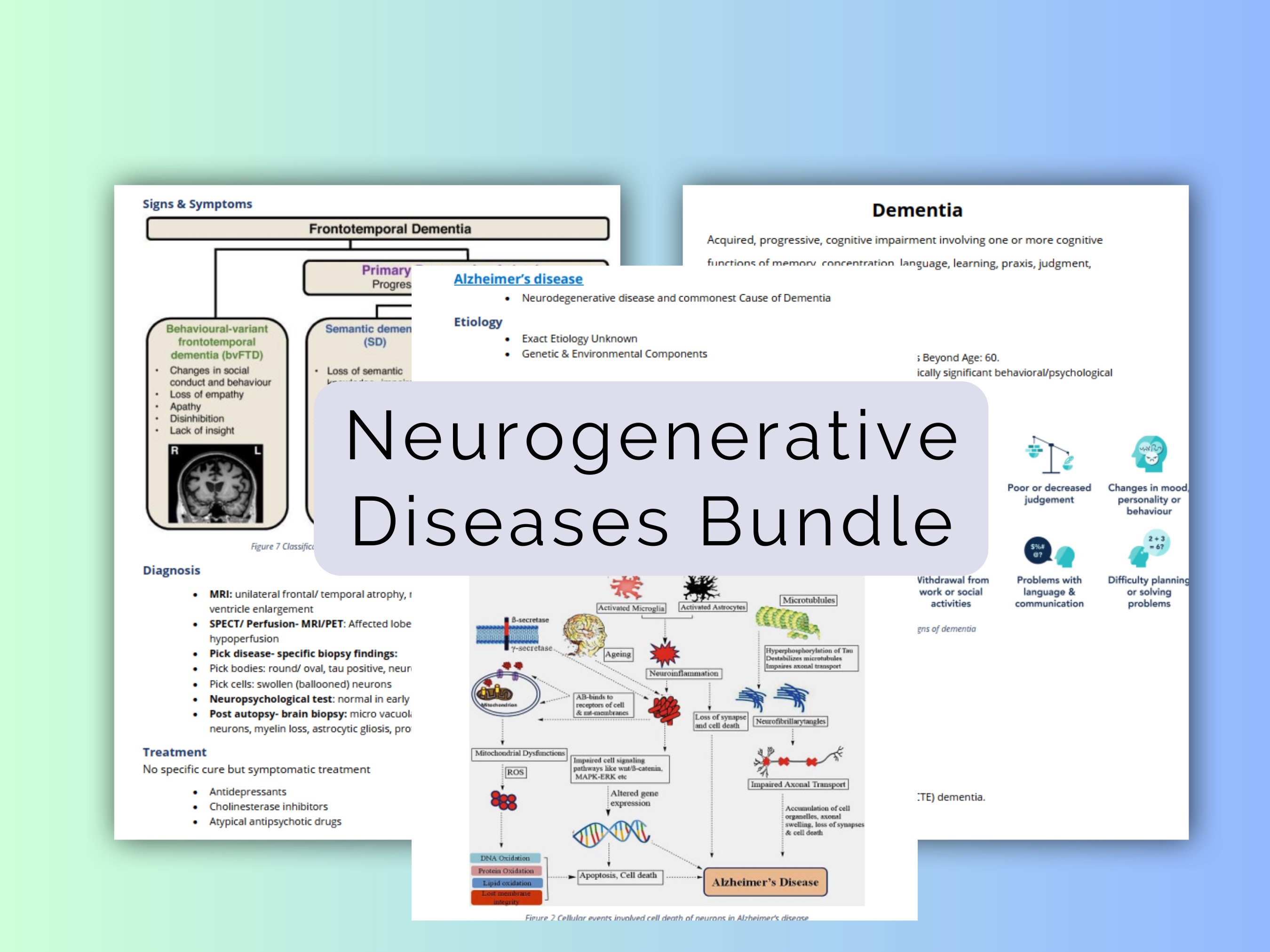Neurodegenerative Diseases Bundle |medical School Bundle | Nervous ...