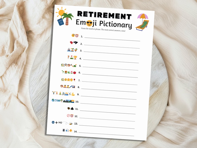 Retirement Party Games, Emoji Pictionary, Retirement Party Games ...