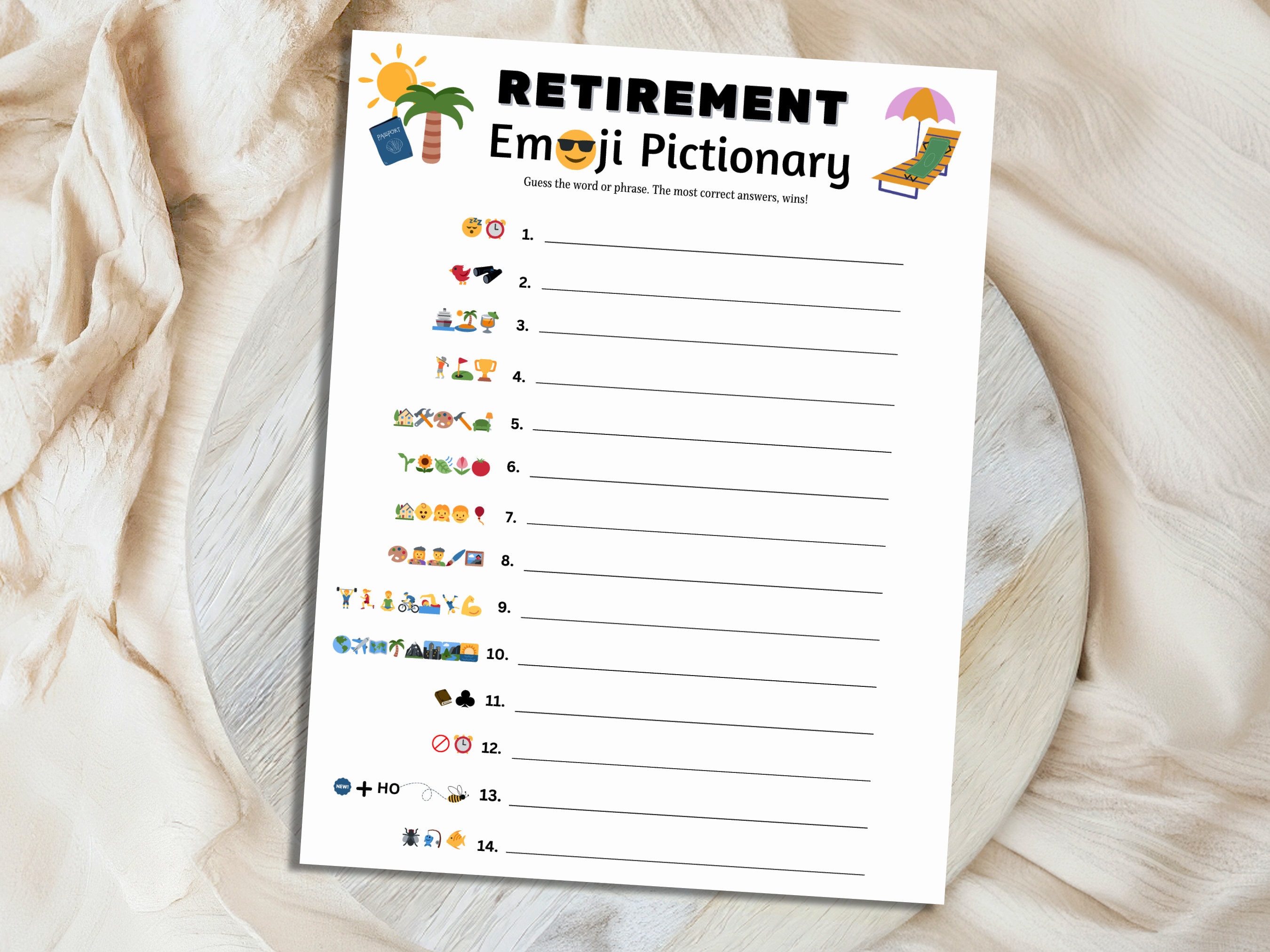 Retirement Emoji Pictionary Game: Fun Party Activity (PDF Download) - Etsy