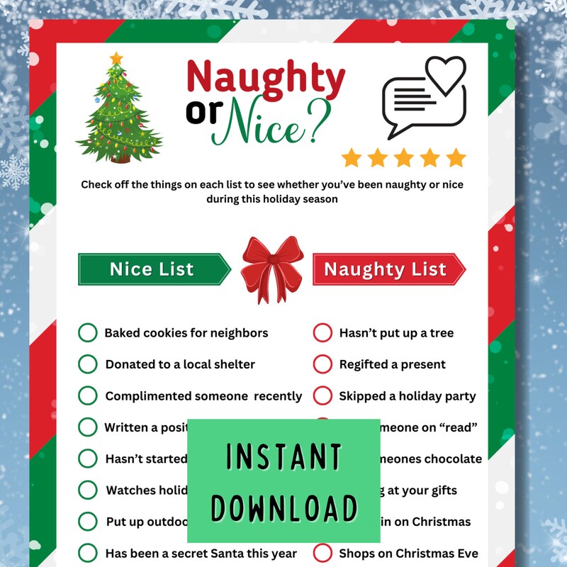 Naughty or Nice - Etsy