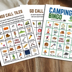 Camping Bingo Game: Printable Summer Activity for Kids (PDF Download ...