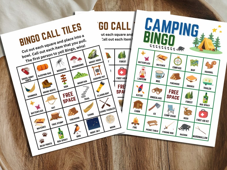 Camping Bingo Game: Printable Summer Activity for Kids (PDF Download ...