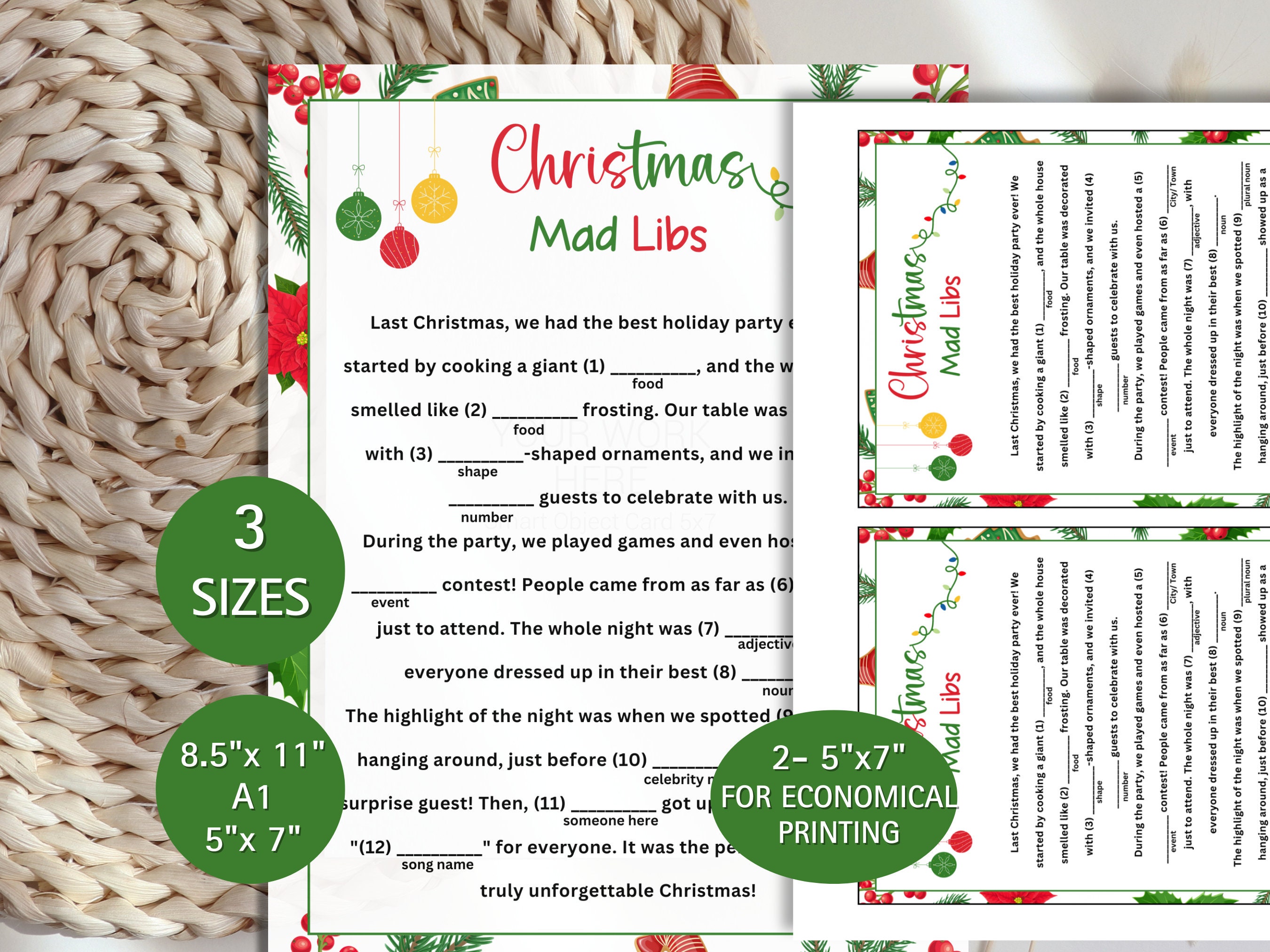 Christmas Mad Libs Game: Printable Holiday Party Game PDF Download - Etsy