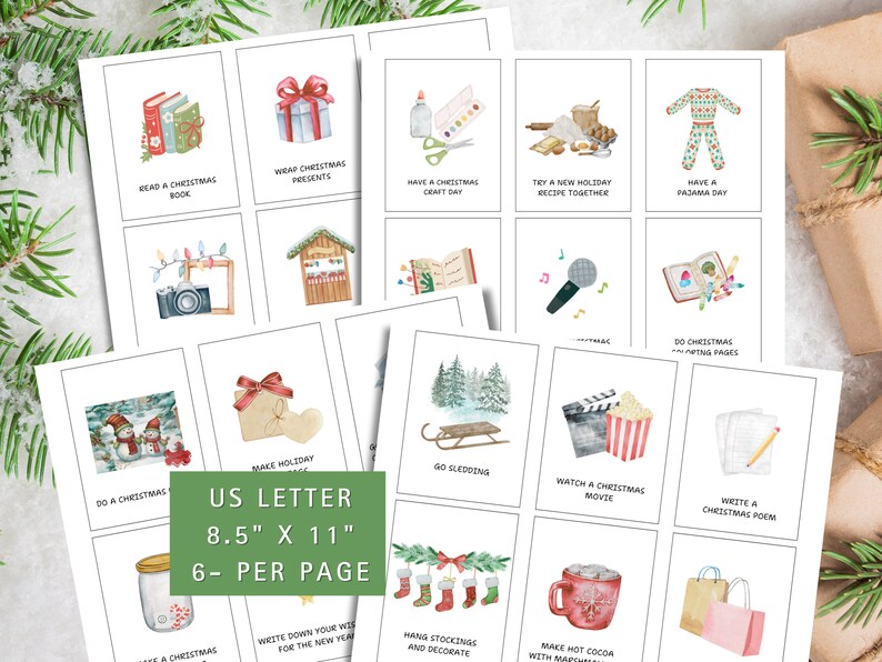 Christmas Advent Activity Cards for Kids: Rainy Day Kids Holiday ...